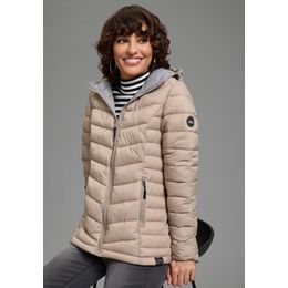 Steppjacke Polarino, Damen, Gr. 34, sand, Web, Obermaterial: 100% Polyamid. Futter: 100% Polyamid. Wattierung: 100% Polyester, kontrastfarbene Details, unifarben mit Farbeinsatz, eingefasste Kante, Jacken Steppjacke, &Uuml;bergangsjacke f&uuml;r k&uuml;hle Tage, aus leichtem Webmaterial