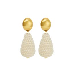 Paar Ohrclips FILIPPA FIRENZE "Champagne Problems", beige (goldfarben, beige), Ohrringe, Damen, Edelstahl Glas, Edelstahl, Glas, mit funkelnden Kristallen
