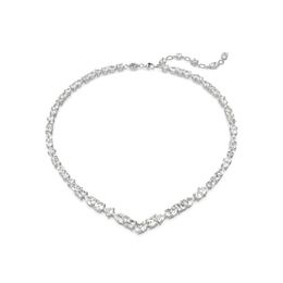 Collier Swarovski "MESMERA", silber (metallfarben, kristallwei&szlig;), Halsketten, Damen, Metall, L: 45 B: 18,6mm, Collier, mit Swarovski Kristall, B:18,6mm