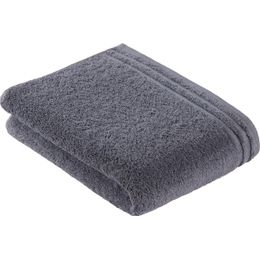 Badetuch Vossen "Calypso Feeling", grau (flanell), B:67cm L:140cm, Walkfrottee, Obermaterial: 100% Baumwolle, Handt&uuml;cher, Badetuch, mit schmaler Bord&uuml;re aus 100% Baumwolle, Vegan, einfarbig