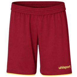 Shorts Uhlsport "Shorts Club Kids", M&auml;dchen, Gr. 116, N-Gr, rot (bordeaux, fluo gelb), Obermaterial: 100% Polyester Pol. recyc.., Hosen Shorts