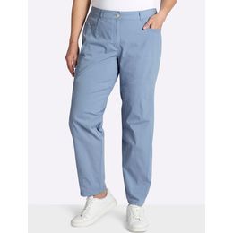 Webhose sheego, Damen, Gr. 46, Normalgr&ouml;&szlig;en, bleu, 97% Baumwolle, 3% Elasthan, unifarben, Hosen