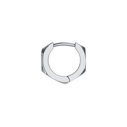 Single-Creole Diesel "Schmuck Geschenk Edelstahl Ohrring Oval D Logo", edelstahlfarben, Ohrringe, Herren, 15mm, Edelstahl