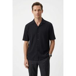 Kurzarmhemd BOSS "LARS CAMP B", Herren, Gr. XXL, N-Gr, dunkelblau404, Jersey, Obermaterial: 97% Baumwolle, 3% Elasthan, unifarben, relaxed fit h&uuml;ftbedeckend, V-Ausschnitt, abgesteppte Kante, Hemden, Kurzarmhemd mit Freizeitkragen, Relaxed Fit