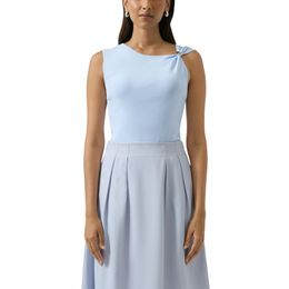 Kurzarmshirt s.Oliver BLACK LABEL, Damen, Gr. 48, soft blau, Web, Obermaterial: 65% Viskose, 35% Polyamid, unifarben, regular fit normal, U-Boot-Ausschnitt, Shirts, mit Tr&auml;ger Detail