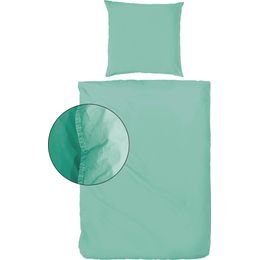 Bettw&auml;sche Primera "Renforce Stonewashed", jelly mint, B/L: 135cm x 135cm, 1 Stk., 1 Stk., Renforc&eacute;, B/L: 80cm x 80cm, 2, Renforc&eacute;, Obermaterial: 100% Baumwolle, Bettw&auml;sche, Bettw&auml;sche, jedes Teil ein Unikat, gewaschene Used Optik