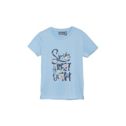 T-Shirt Color Kids "T-Shirt COTshirt", M&auml;dchen, Gr. 104, blau (clear sky), Obermaterial: 90% Polyester PES. 10% Elasthan EL., Blusen T-Shirt