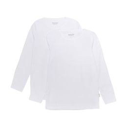 Longsleeve Minymo "Longsleeve MIBasic", M&auml;dchen, Gr. 98, wei&szlig;, Obermaterial: 95% Baumwolle CO. 5% Elasthan EL., Blusen