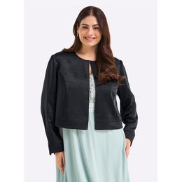 Boleroblazer sheego "Boleroblazer", Damen, Gr. 40, tiefblau, 100% Polyester, Blazer