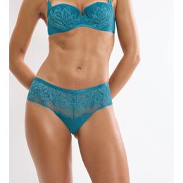 Hipster Triumph "Crazy Stupid Love", Damen, Gr. 36, arizona blau, Mesh, Spitze, Obermaterial: 75% Polyamid, 25% Elasthan, k&ouml;rpernah, Unterhosen, Spitze vorn, Mesh hinten, figurbetonte Passform