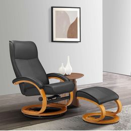Relaxsessel Home Affaire "mit Hocker PARIS - OTTO. Verl&auml;ssliche Qualit&auml;t.", grau, B:67cm H:107cm T:78cm, Kunstleder/PU NaturLeder ( echtes Rindsleder ) in Sitz und R&uuml;cken. Korpus in passendem Softlux-Kunstleder bezogen., Sessel, Relaxsessel, Relaxfunktion, Dreh- und Kippfunktion, Unser Dauertiefpreis