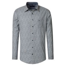 Langarmhemd Casamoda "Casamoda Freizeithemd Print", Herren, Gr. XL, Normalgr&ouml;&szlig;en, blau, 100% Baumwolle, bedruckt, l&auml;ssig geschnitten, Hemden