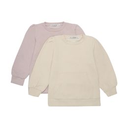 Sweatshirt Minymo "Rundhalspullover MISweatshirt", M&auml;dchen, Gr. 104, lila (violet ice), Obermaterial: 60% Baumwolle CO. 40% Polyester PES., Blusen Sweatshirt