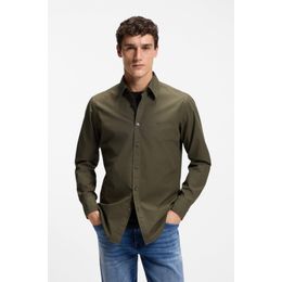 Langarmhemd BOSS Orange "Relegant", Herren, Gr. 4XL, N-Gr, bright gr&uuml;n325, Web, Obermaterial: 100% Baumwolle, regular fit, hoch geschlossener Ausschnitt, eingesetzt 2-Knopf-Manschette mit Kn&ouml;pfen, Hemden, mit BOSS Stickerei