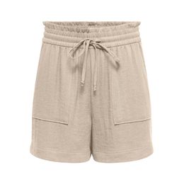 Jacqueline de Yong Shorts JDY "JDYMILLE MW SHORTS WVN NOOS", Damen, Gr. M, N-Gr, sandshell, Web, Obermaterial: 70% Viskose, 30% Nylon, unifarben, kniefrei, Hosen Shorts