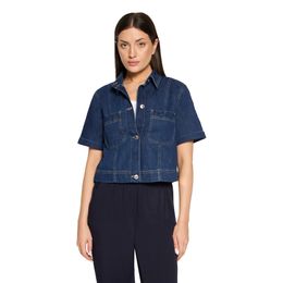 Jackenblazer Betty Barclay "Damen mit Kragen", Damen, Gr. 36, dunkelblau denim, Obermaterial: 100% Baumwolle, oversize normal, Blazer