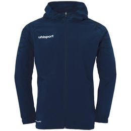Trainingsjacke Uhlsport "Kapuzenjacke GOAL 25 EVO WOVEN HOOD JACKET", Herren, Gr. L, blau (marine, marine), Obermaterial: 88% Polyester Pol. recyc.. 12% Elasthan EL., Jacken Trainingsjacke