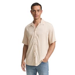 Kurzarmhemd Tom Tailor, Herren, Gr. XL, N-Gr, beige mosaic design, Obermaterial: 100% Viskose, bedruckt, regular fit taillenbedeckt, Hemden, mit All-Over Print