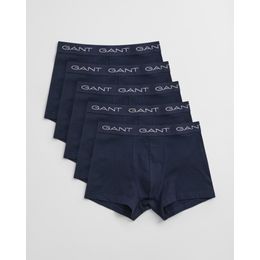 Trunk Gant "TRUNK 5-PACK", Herren, Gr. L, 5 Stk., blau (marine), Jersey, Obermaterial: 95% Baumwolle, 5% Elasthan, figurbetont, Unterhosen, Mit elastischem Bund