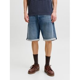 Jack & Jones Jeansbermudas JACK & JONES "JJITONY JJASHER I.K SHORTS GE 731 SN", Herren, Gr. L, N-Gr, blau denim pack:light gr&uuml;ncast, Denim/Jeans, Obermaterial: 44% Baumwolle, 28% Viskose, 27% Polyester, 1% Elasthan, leichte Abriebeffekte, kniefrei, Jeans, Baumwollmischung