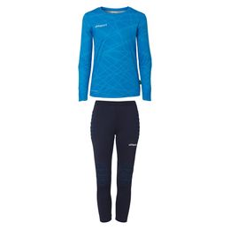 Sportanzug Uhlsport "Torwart-Sets Prediction Junior Kids", Jungen, Gr. 116, blau (fluo blau), Obermaterial: 100% Polyester Pol. recyc.., Sportanz&uuml;ge
