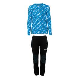 Sportanzug Uhlsport "Torwart-Sets Progressive Junior", Jungen, Gr. 164, blau (cyan, wei&szlig;), Obermaterial: 100% Polyester Pol. recyc.., Sportanz&uuml;ge