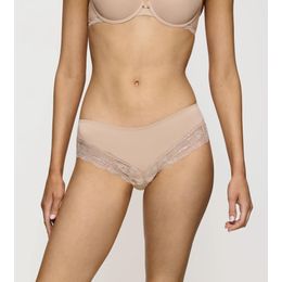 Slip Triumph "Lovely Micro Hipster", Damen, Gr. XL, beige, Microfaser, Obermaterial: 80% Polyamid, 20% Elasthan, Unterhosen Slip, mit Spitzenbesatz