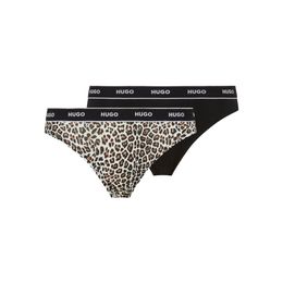 String HUGO UNDERWEAR "TRIPLET THONG DESIGN", Damen, Gr. L, 3 Stk., open miscellaneous 973, Jersey, Obermaterial: 95% Baumwolle, 5% Elasthan, Unterhosen String, wiederholendes Logo am Bund