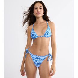 Triangel-Bikini-Top Triumph "Mix & Match Summer N pt", Damen, Gr. 40, Cup B, blau, light combination, Microfaser, Obermaterial: 77% Polyamid, 23% Elasthan, Bikini-Oberteile, verspielt und farbenfroh