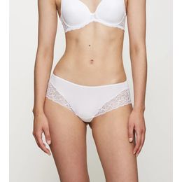 Hipster Triumph "Amourette Spotlight X", Damen, Gr. 40, wei&szlig;, Microtouch, Obermaterial: 79% Polyamid, 21% Elasthan, k&ouml;rpernah, Unterhosen, florale Spitzendetails, gewellte Abschl&uuml;sse