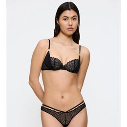 Balconette-BH Triumph "That Night In Vegas", Damen, Gr. 80, Cup B, schwarz, Mesh, Spitze, Obermaterial: 87% Polyamid, 13% Elasthan, BHs Balconette-BH, Komfort-B&uuml;gel, Spitze, Mesh