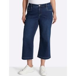 Bequeme Jeans sheego, Damen, Gr. 40, Normalgr&ouml;&szlig;en, blau (blau, stone, washed), 95% Baumwolle, 3% Polyester, 2% Elasthan, unifarben, 7/8-L&auml;nge, Jeans