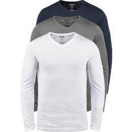 !Solid V-Ausschnitt-Pullover SOLID "V-Shirt SDBasil", Herren, Gr. XXL, bunt (1), Obermaterial: 60% Baumwolle CO. 40% Polyester PES., Shirts