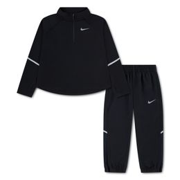 Trainingsanzug Nike Sportswear "NKB K NK DF MILER HZ TOP PANT", Jungen, Gr. 110, schwarz, Obermaterial: 100% Polyester, Sportanz&uuml;ge Trainingsanzug, zweiteiliger Anzug, f&uuml;r Kinder, leichtes Material, pflegeleicht