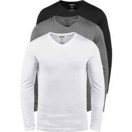 !Solid V-Ausschnitt-Pullover SOLID "V-Shirt SDBasil", Herren, Gr. XL, bunt (3), Obermaterial: 60% Baumwolle CO. 40% Polyester PES., Shirts
