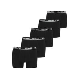 Boxershorts Head "Head BASIC BOXER 5P ECOM", Herren, Gr. L, schwarz, Obermaterial: 95% Baumwolle, 5% Elasthan, unifarben, k&ouml;rpernah, Unterhosen, mit elastischem Logobund