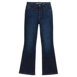 Schlagjeans Tom Tailor "STELLA Bootcut", Damen, Gr. 33, L&auml;nge 34, blau (dunkelblau), Denim/Jeans, Obermaterial: 98% Baumwolle, 2% Elasthan. Futter: 65% Baumwolle, 35% Polyester, unifarben, bootcut fit lang, Jeans, mit Schlag und Stretch