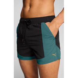 Badeshorts Puma, Herren, Gr. S, N-Gr, schwarz, gr&uuml;n, Web, Obermaterial: 100% Polyester, Badehosen Badeshorts, mit Kordelzug und seitlichen Taschen