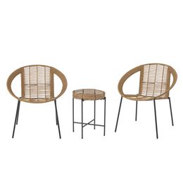 Bloomingville Dudine Garten Lounge-Set, Polyrattan 3er Set skandinavische Deko Online Shop