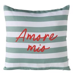 Boltze Kissen Amore, 45x45 cm 45 x 45 cm, Gr&uuml;n Wei&szlig; skandinavische Deko Online Shop