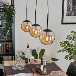 hofstein Gastor H&auml;ngeleuchte Glas 15 cm Bernsteinfarben, 3-flammig