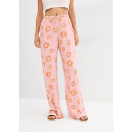 bonprix Schlupfhose aus softer Viskose, rosa, Gr.48, L&auml;ssige Webhose mit Druck, aus Viskose