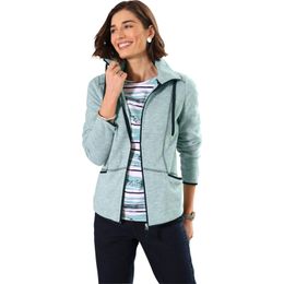 CR&Eacute;ATION L Damen Fleecejacke mit Stehkragen, weiteregulierbar salbei-meliert Gr&ouml;&szlig;e 46