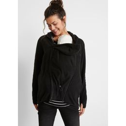 bonprix Kuschelige 3-in-1 Umstands-Fleecejacke und Tragejacke, schwarz, Gr.40/42 (M), Fleecejacke f&uuml;r die Schwangerschaft und danach mit Trageeinsatz