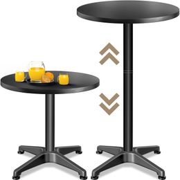 Casaria Stehtisch &Oslash;60cm h&ouml;henverstellbar 70/115cm Alu Schwarz