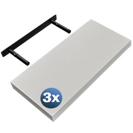 Casaria Wandregal Schweberegal 50cm 3er-Set Wei&szlig; + Halterung
