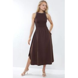 &Auml;rmelloses Midi-Kleid mit Rundhalsauschnitt