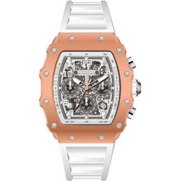 Invicta Racing 69702 Herrenuhr - Quarzwerk - Acryl mit silbernem Zifferblatt - 43 mm