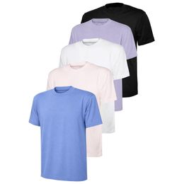 Kruze | Damen Rundhals T-Shirts (5er Pack) - SCH/WBL/ROSA/VIO/WHT