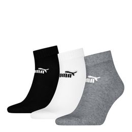 Puma - "Quarter" Kn&ouml;chelsocken f&uuml;r Herren/Damen Unisex(3er-Pack) (Schwarz/Wei&szlig;/Grau)
